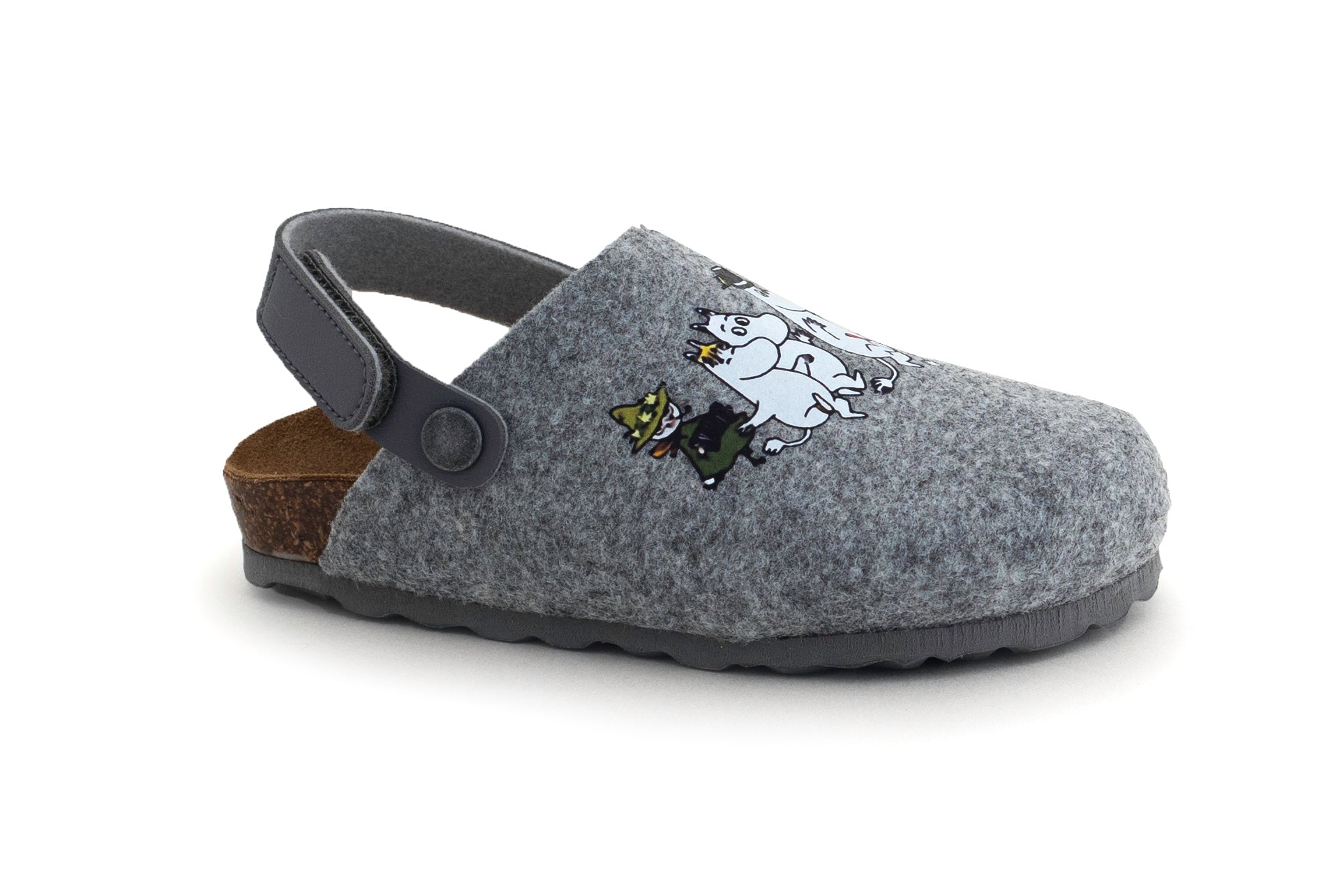Moomin Kids Felt Slippers Grey | Sustainable Footwear for Children 🌿